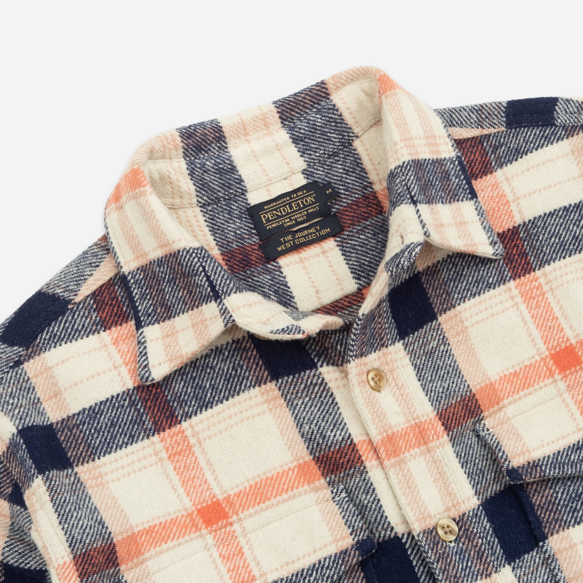 Big Pocket Check Overshirt - Silver Lining/Orange-Blue - Pendleton EU