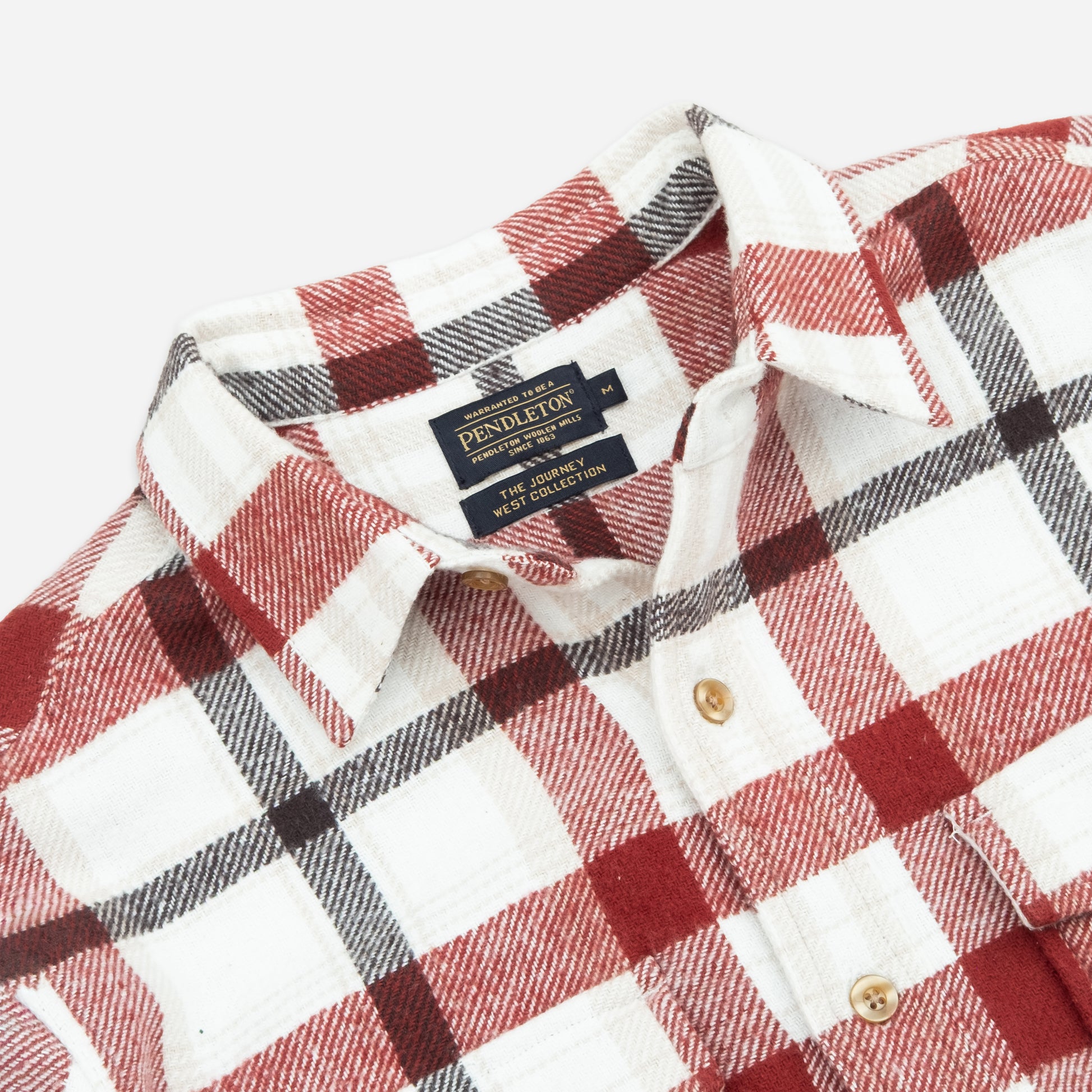 Big Pocket Check Overshirt - White/Brandy Brown - Pendleton EU
